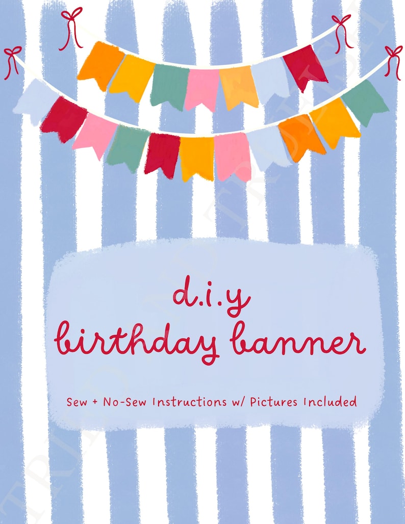 DIY Birthday Banner Digital Download -- Templates, Sew and No-sew ...