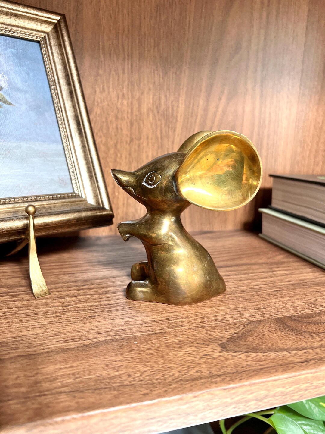 Vintage Solid Brass Mouse Figurine - Etsy