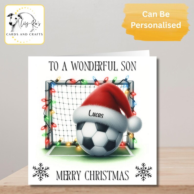 Personalised Football Christmas Card - Etsy UK