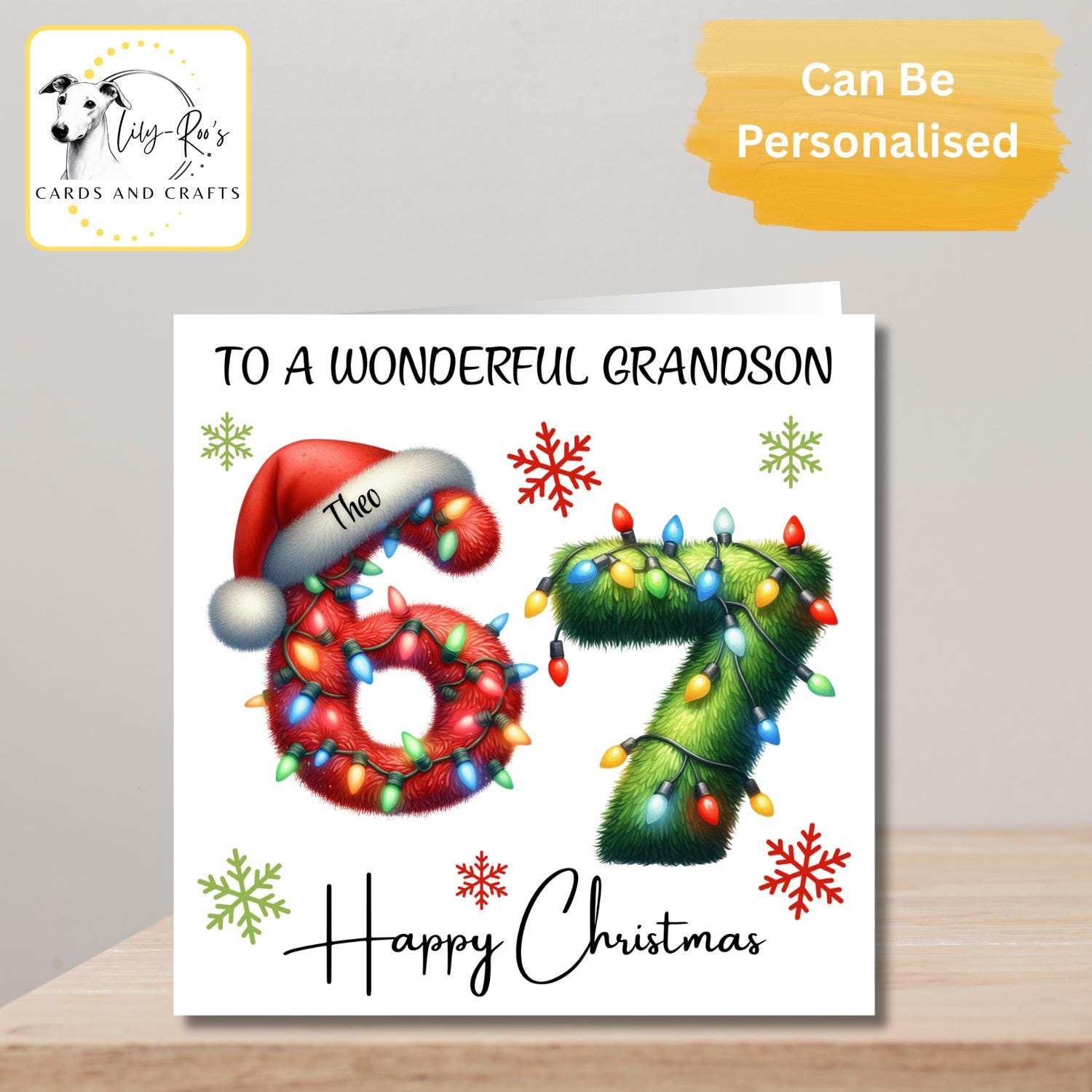 Personalised 67 Christmas Card - Etsy UK
