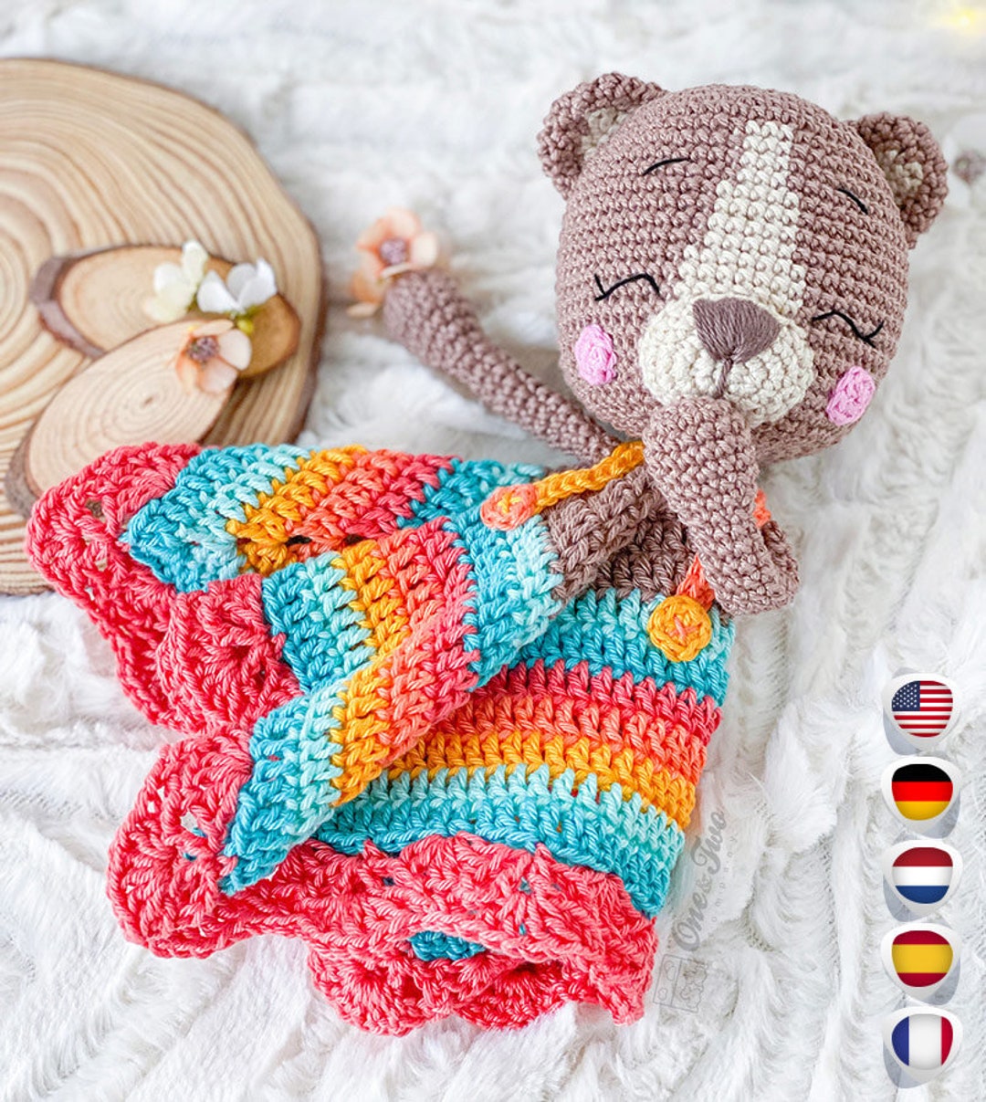 Bear Lovey Crochet Pattern · Rainbow Security Blanket Amigurumi ...