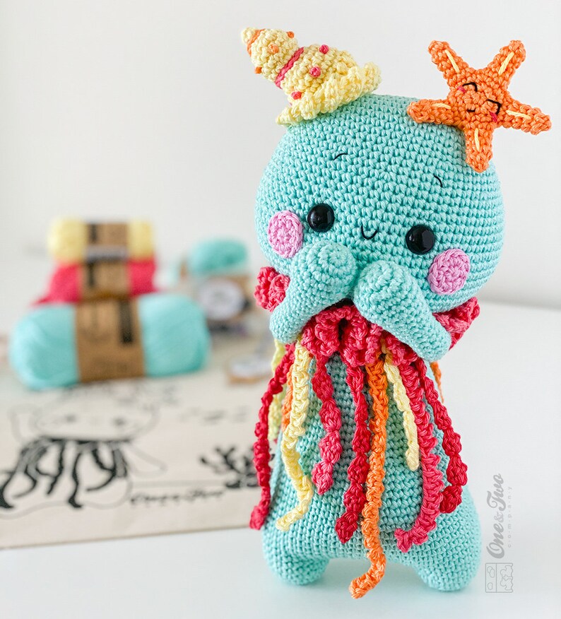 CROCHET KIT Ellis the Jellyfish Amigurumi Blue Version One | Etsy