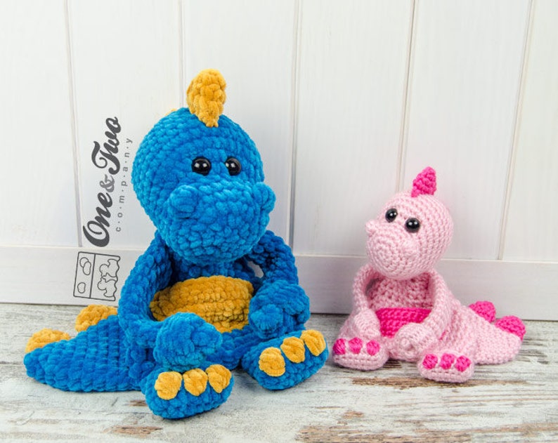 Dinosaur Lovey Crochet Pattern · Plushie Security Blanket Amigurumi ...