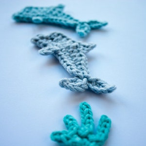 Crochet Dolphin Applique Pattern - Marine Animal Crochet Motif ...