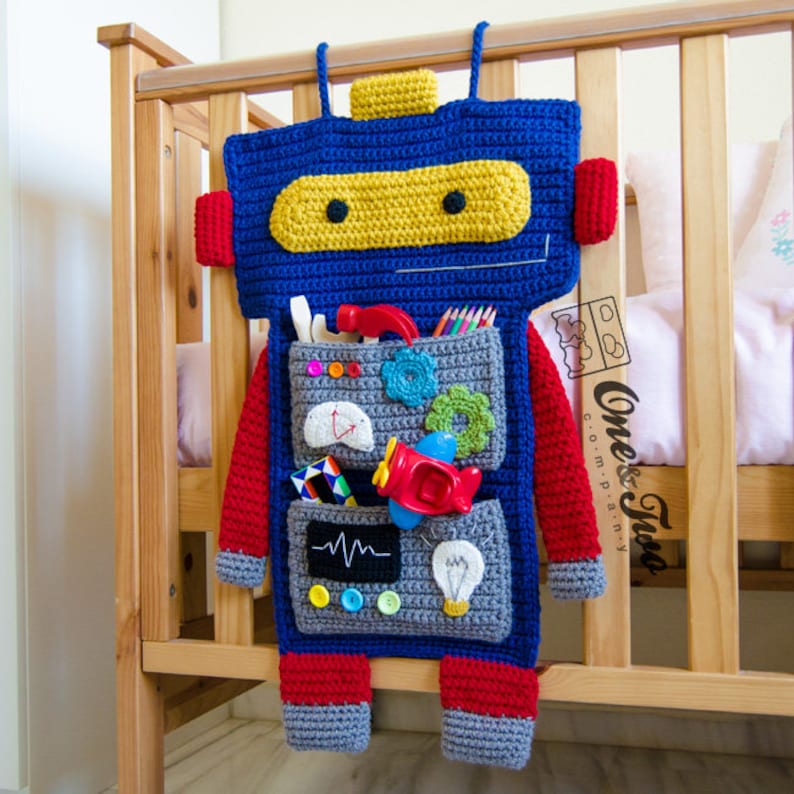 Robot Organizer Crochet Pattern · Car Toy Storage Amigurumi · PDF ...