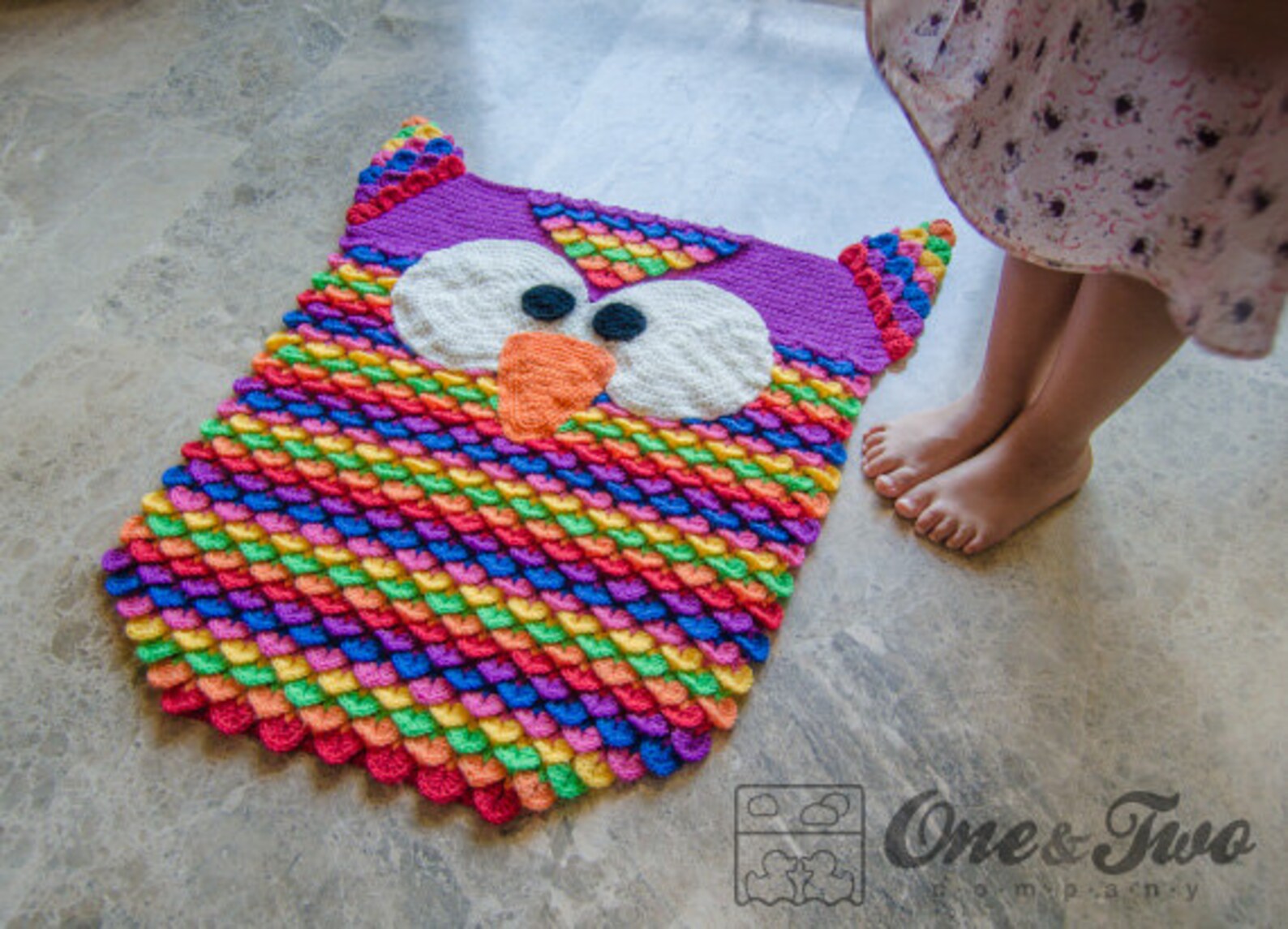 Instant Download PDF CROCHET PATTERN Colorful Owl Rug | Etsy
