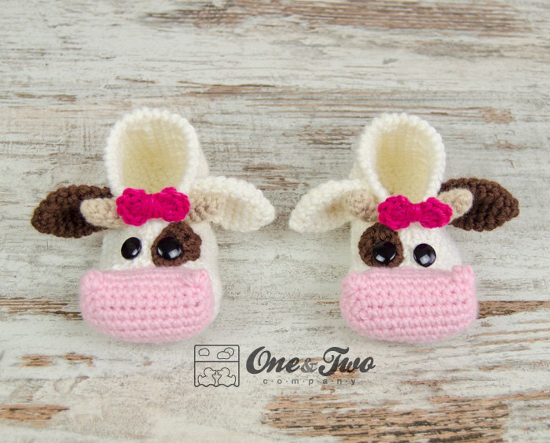 Doris the Cow Booties PDF Crochet Pattern Toddler Sizes - Etsy