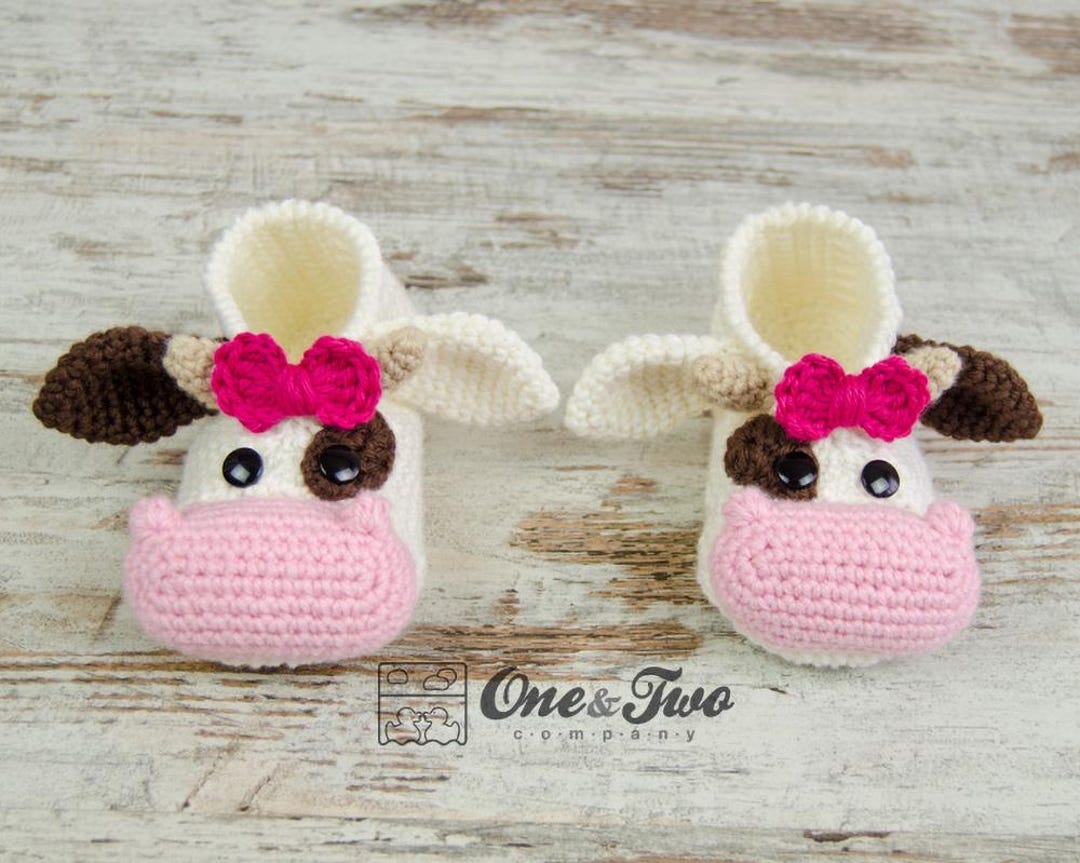 Cow Slippers Crochet Pattern · Farm Animal Booties Amigurumi · Child ...