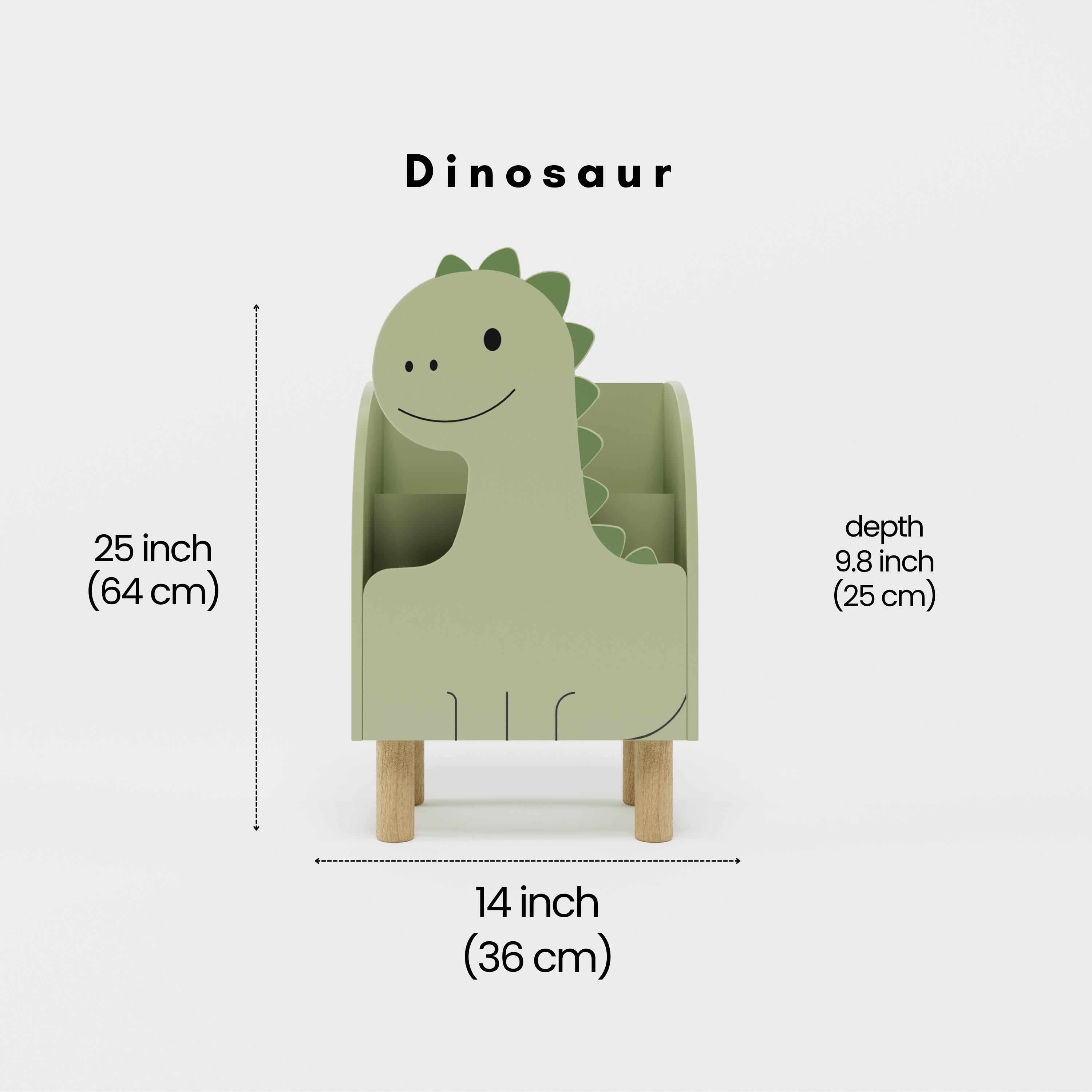 Montessori Dinosaur Bookcase – MDF Decorative Children's Room Storage ...
