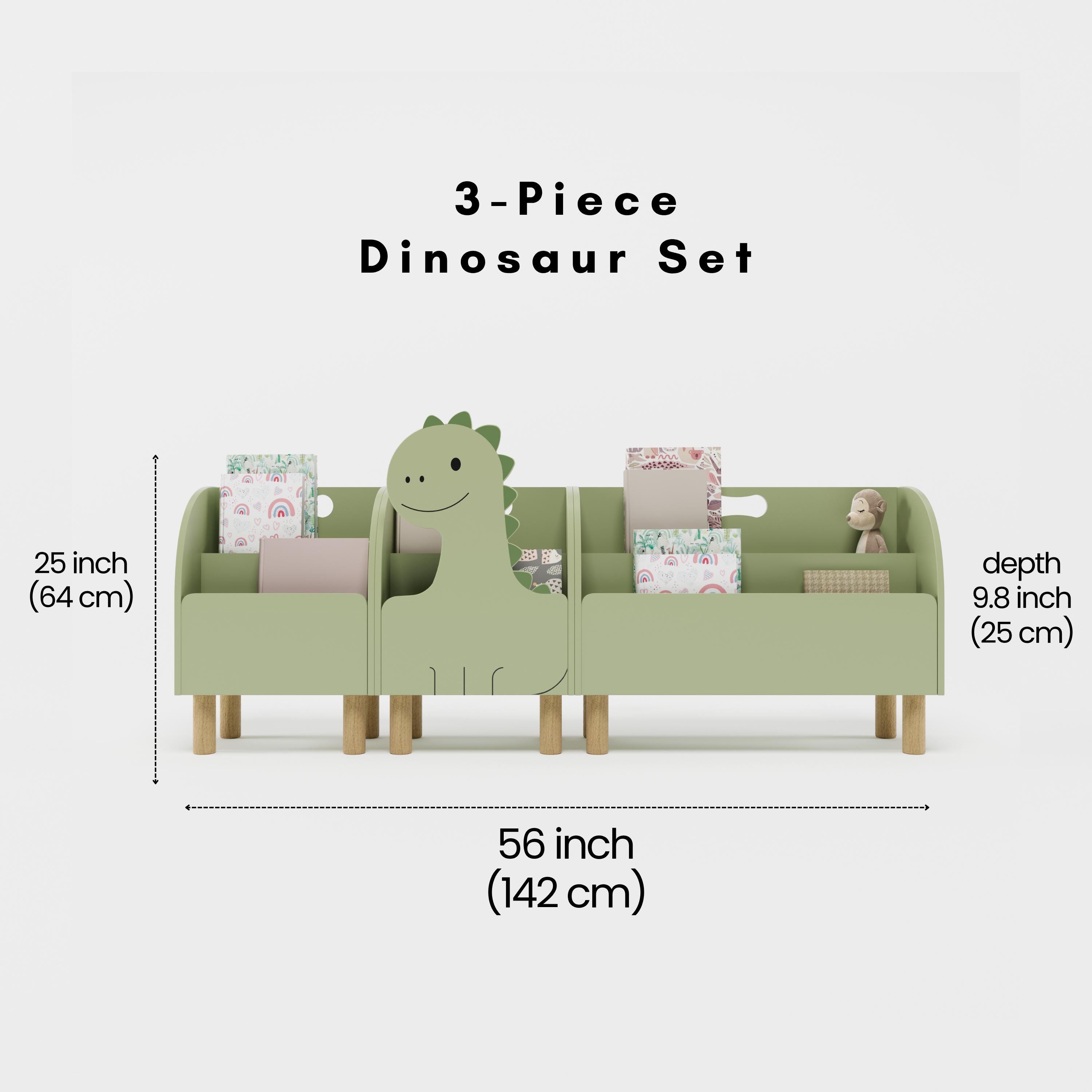 Montessori Dinosaur Bookcase – MDF Decorative Children's Room Storage ...