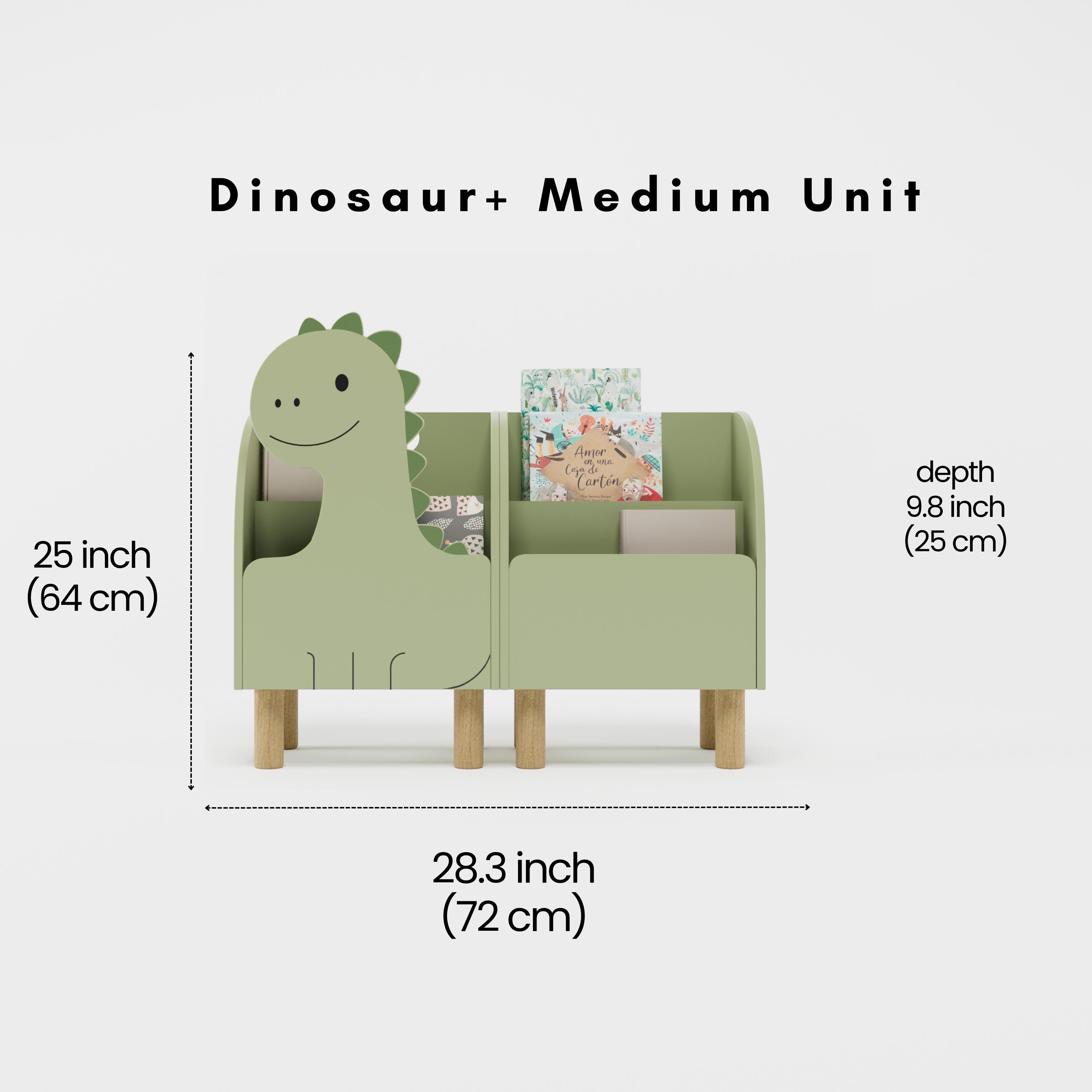 Montessori Dinosaur Bookcase – MDF Decorative Children's Room Storage ...
