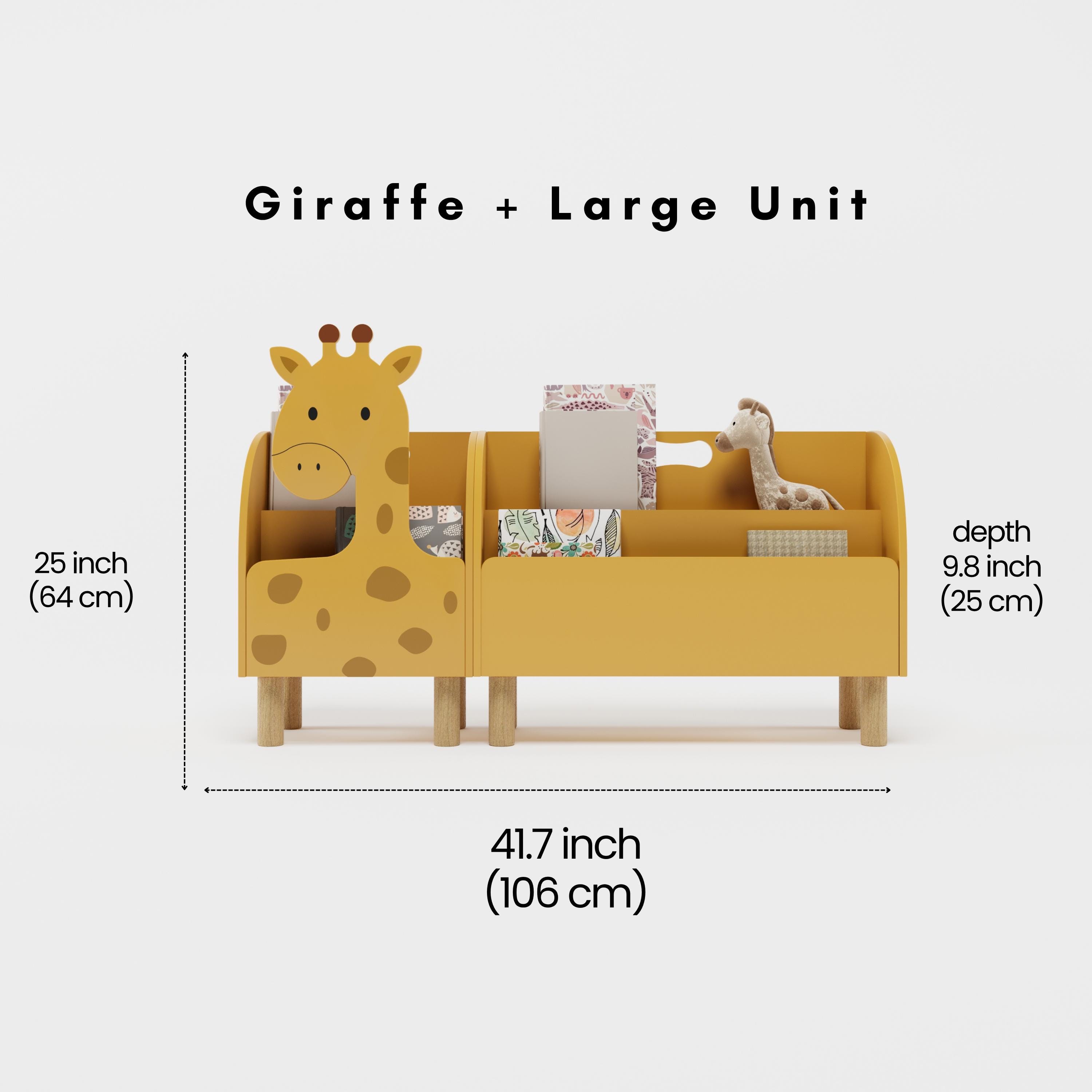 Montessori Giraffe Bookshelf – Yellow MDF Kids Bookcase. - Etsy