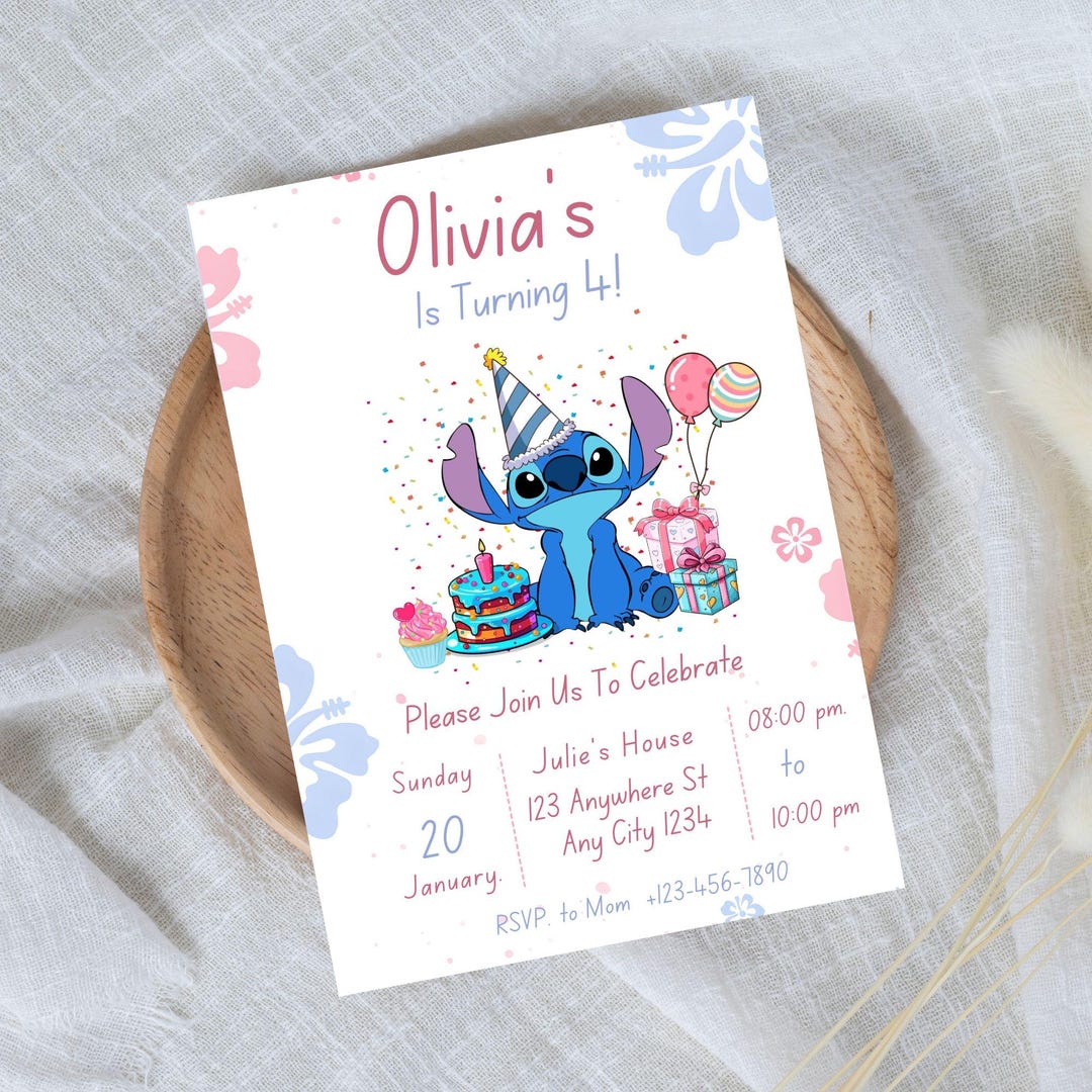 Editable Birthday Invitation, Printable Canva Template (digital ...