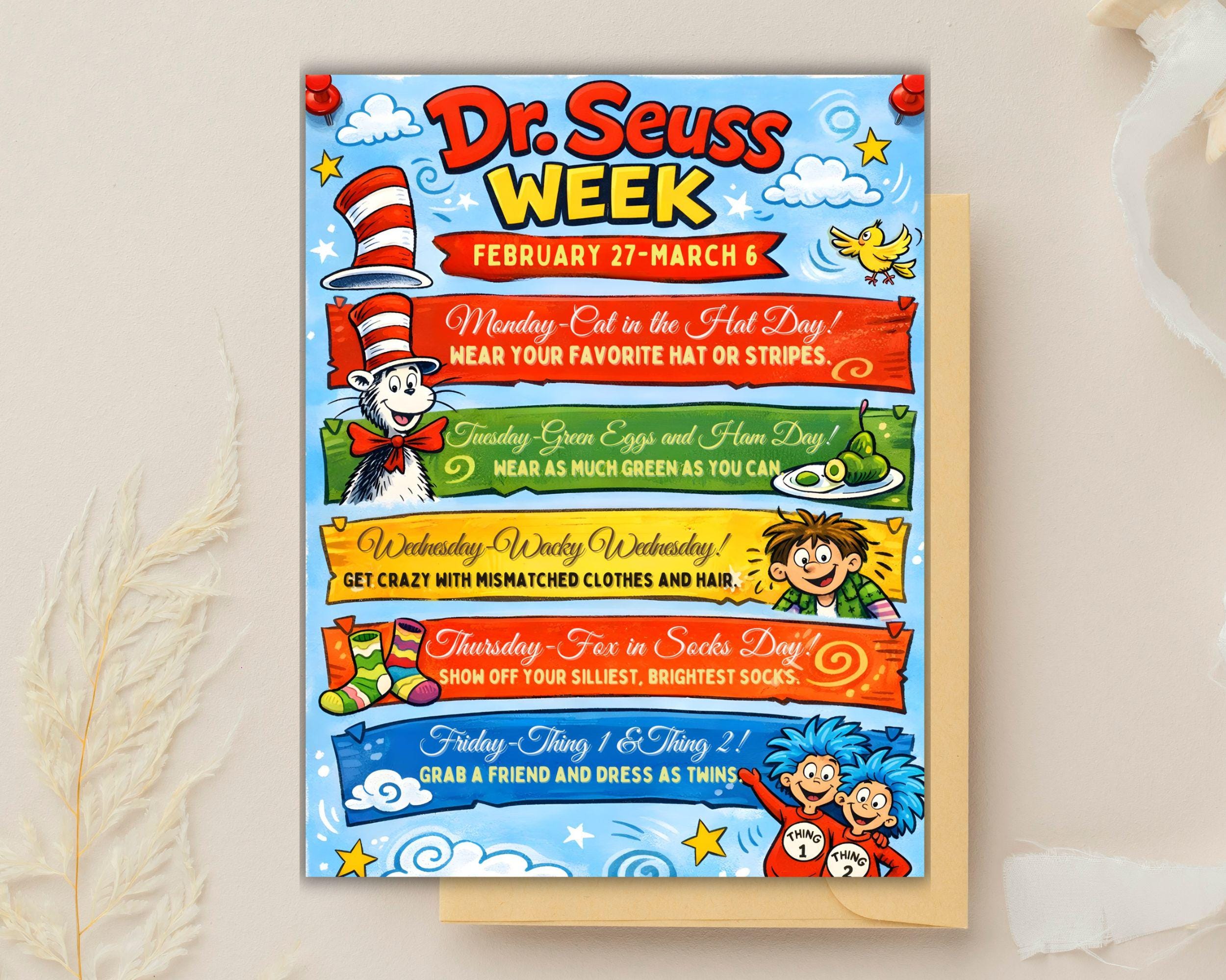 Editable Dr. Seuss Template | School Reading Flyer | Printable ...