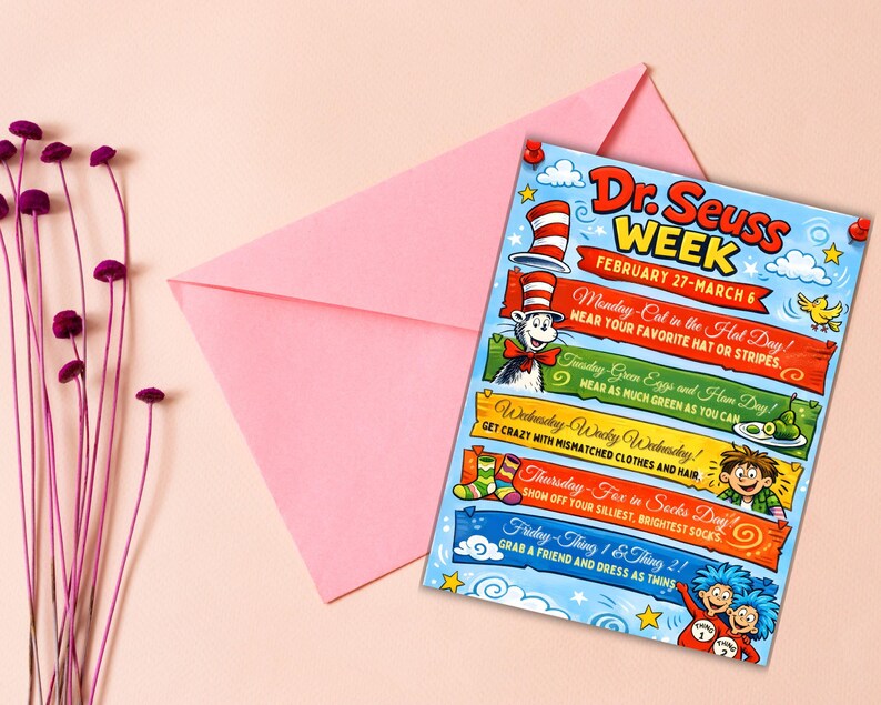 Editable Dr. Seuss Template | School Reading Flyer | Printable ...