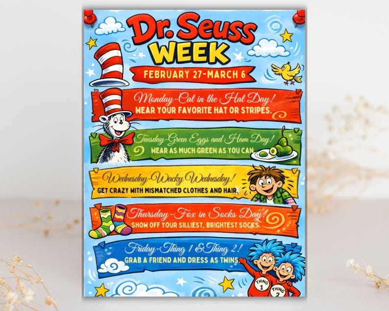 Editable Dr. Seuss Template | School Reading Flyer | Printable ...