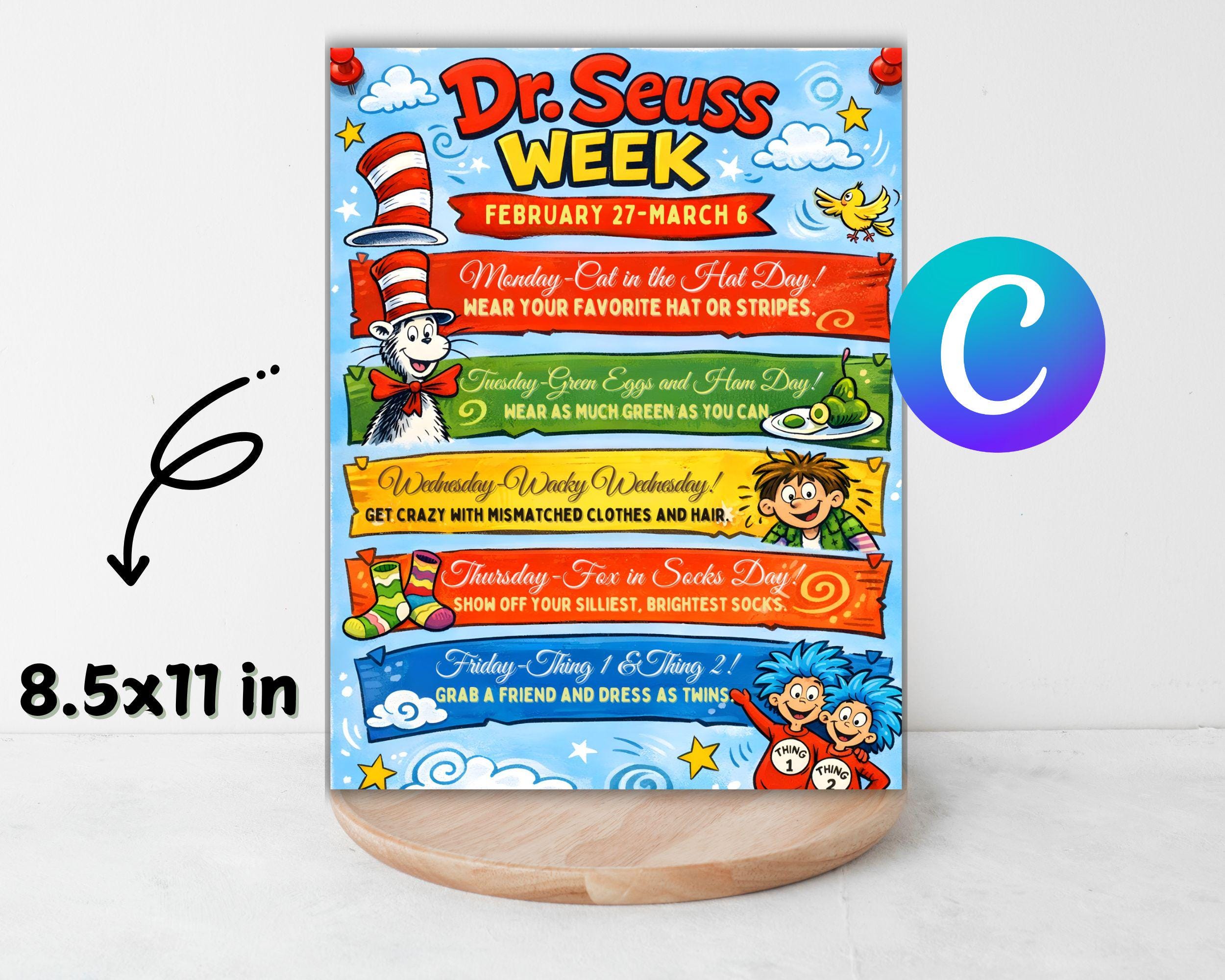 Editable Dr. Seuss Template | School Reading Flyer | Printable ...