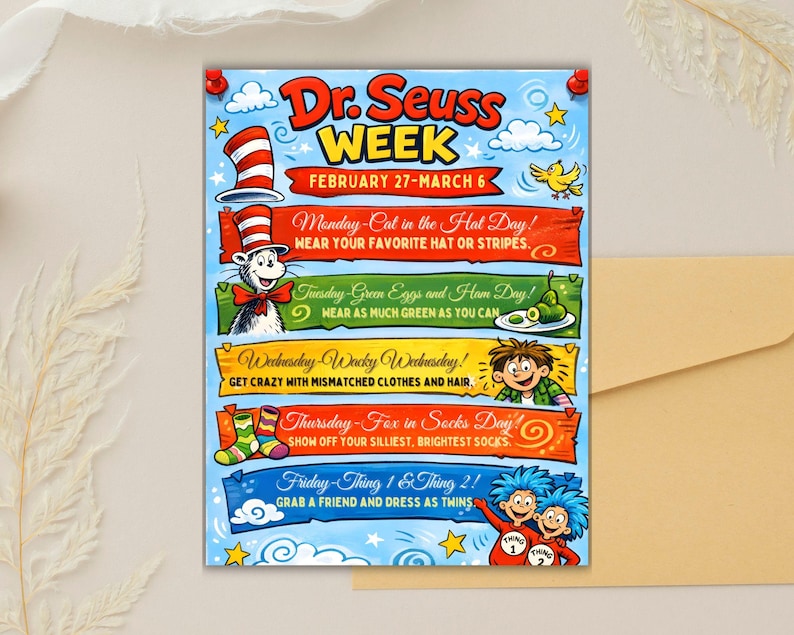 Editable Dr. Seuss Template | School Reading Flyer | Printable ...