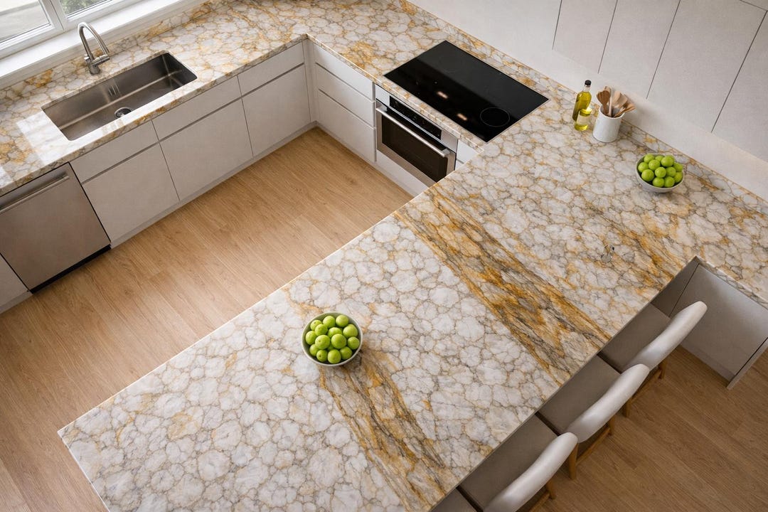 Custom Agate Kitchen Countertop – Polished Gemstone Slab, Luxury Island ...