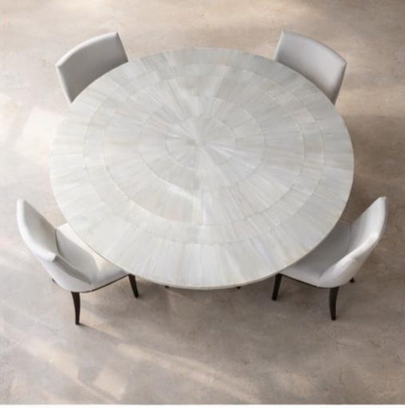 Selenite Stone Dining & Coffee Table, Large Round Luxury Handmade Table ...