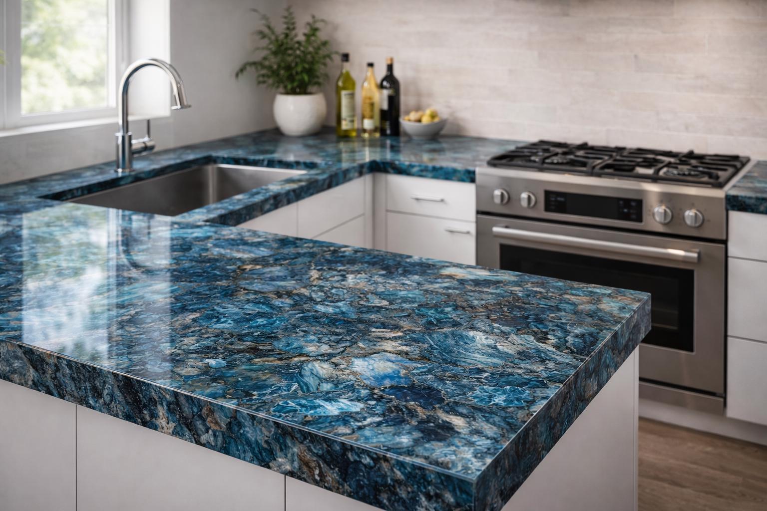 Handcrafted Labradorite Kitchen Countertop – Blue Stone Island Slab - Etsy