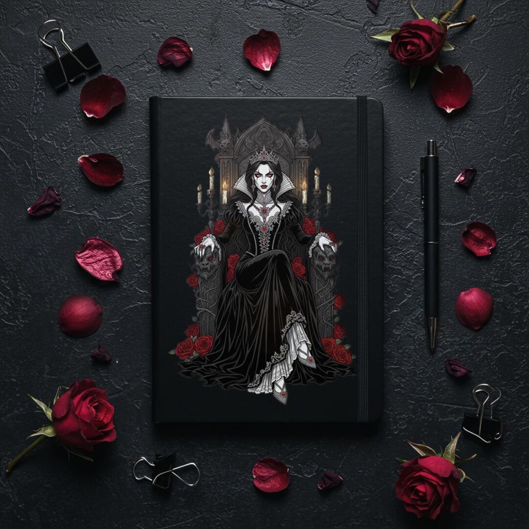 Gothic Vampire Queen Hardcover Notebook — Dark Throne & Candle ...