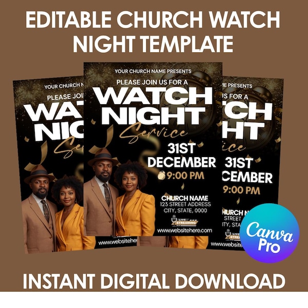 Watch Night Service Flyer - Etsy