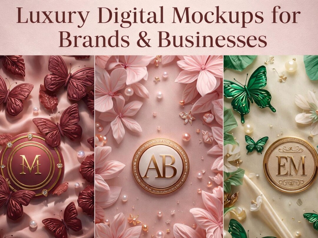 Custom Initial Logo Mockups Bundle| Luxury Branding Kit| Business Logo ...