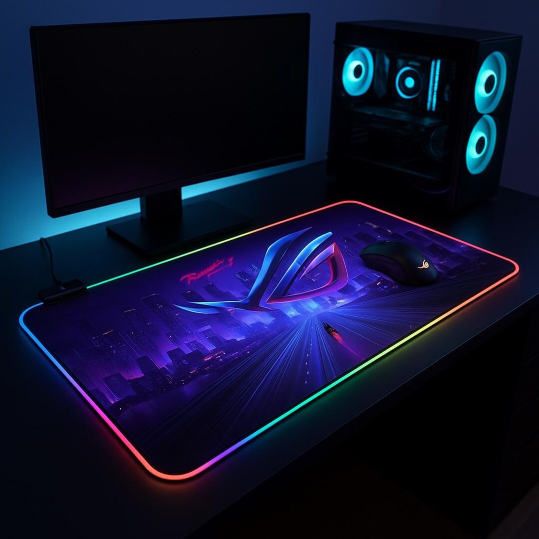 ASUS ROG Rgb Gaming Mouse Pad – Large Led Backlit Desk Mat for PC ...
