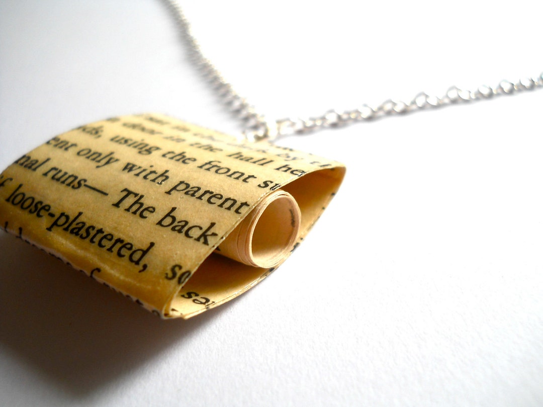 Book Page Square Pendant. Unique Jewelry Made From Upcycled Books. Fun ...