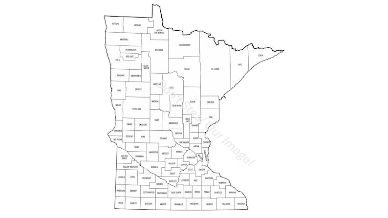 Minnesota County Outline Map, Vector Cut Files (digital Download) - Etsy