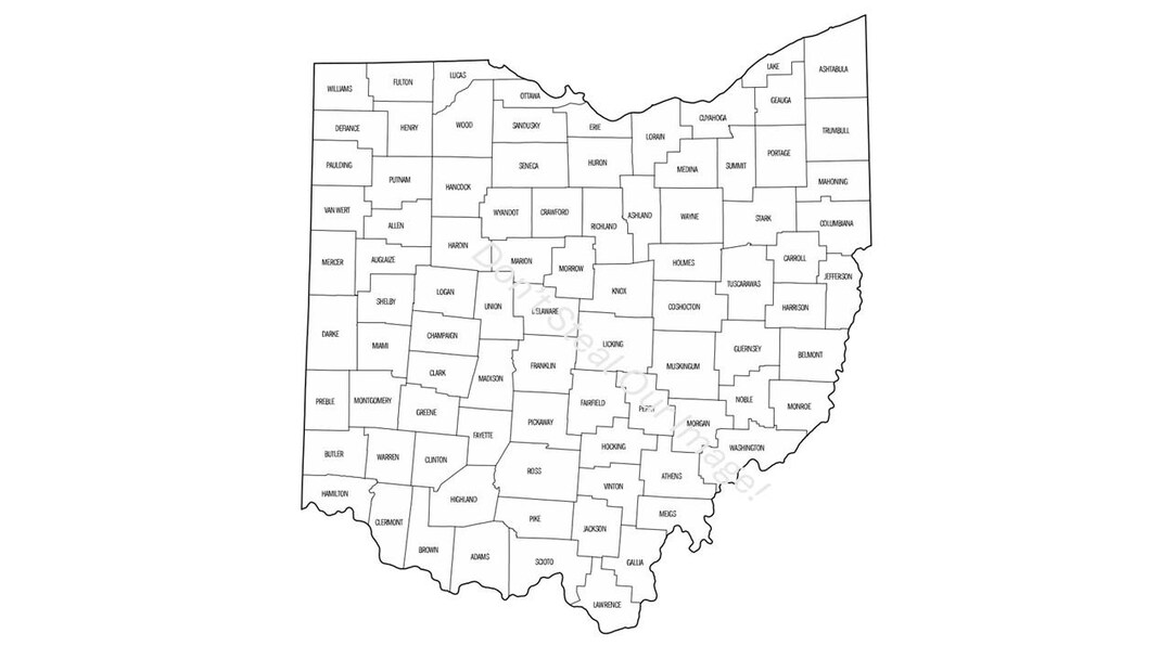 Ohio County Outline Map - Etsy