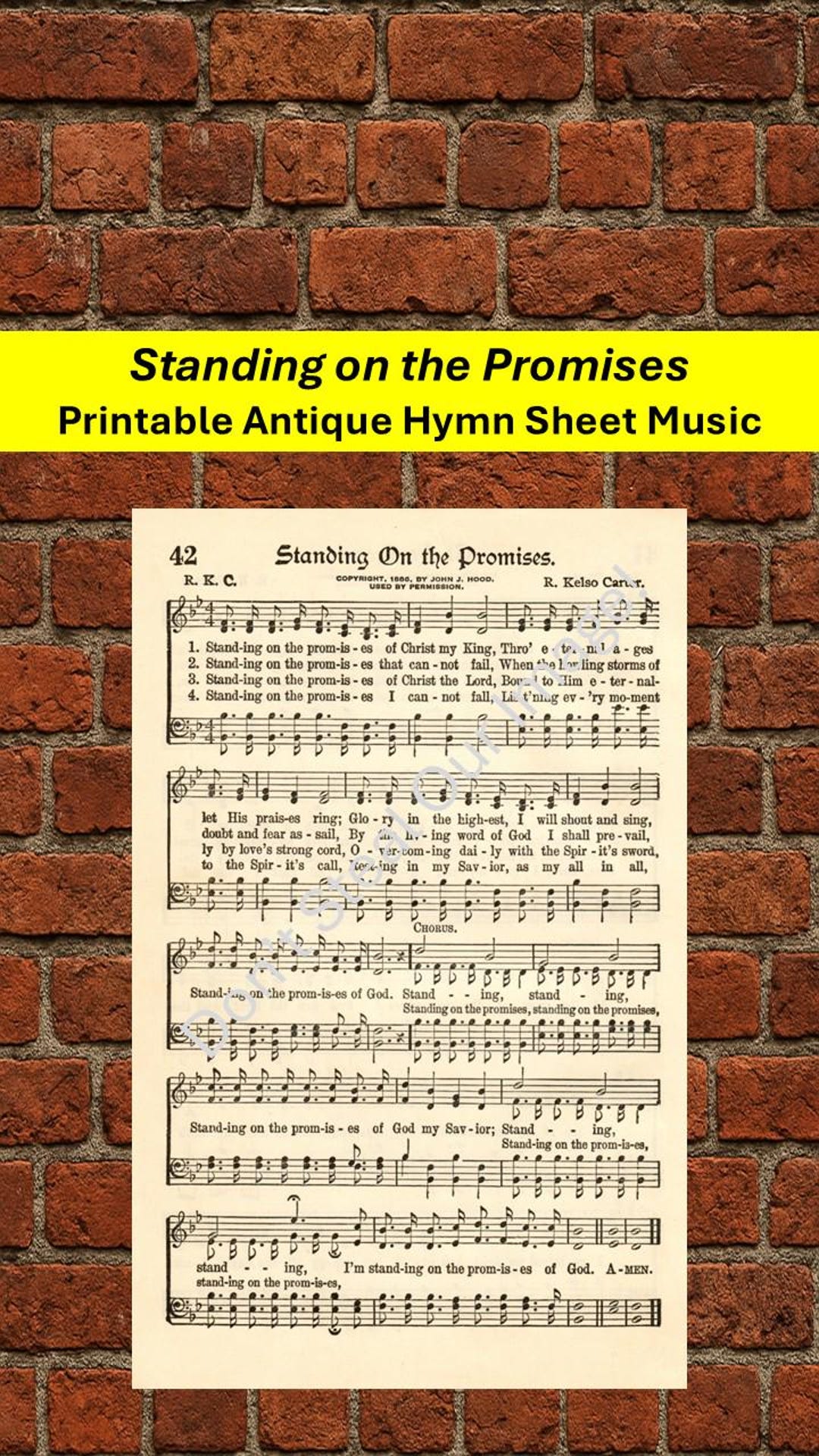 Standing on the Promises Antique Hymn Sheet Music - Etsy