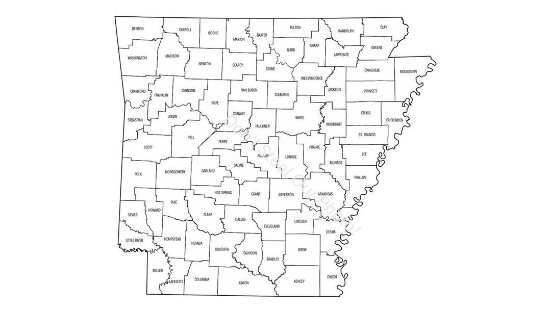 Arkansas Counties County Outline SVG Files, Silhouette Files, Cut Files ...