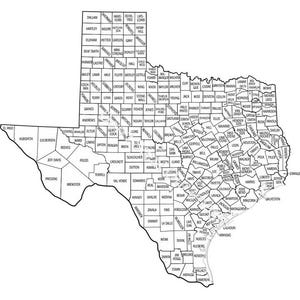 Texas Counties County Outline SVG Files, Silhouette Files, Cut Files ...