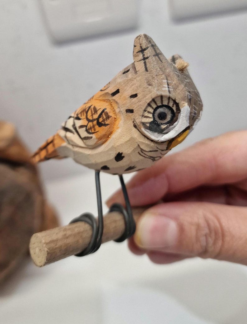 Collection of Small Vintage Owl Figurines Ceramic Porcelain & Wood Owl ...