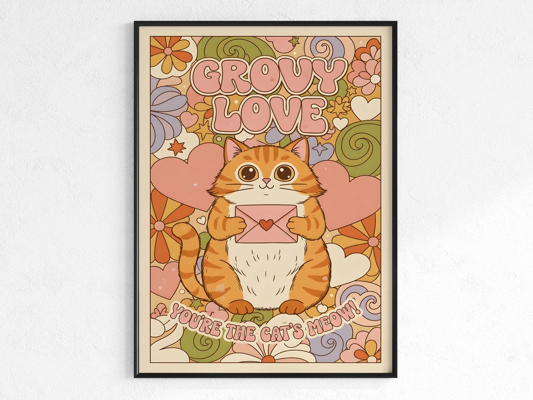 You're the Cat's Meow Wall Art, Romantic Coquette Decor, Love Quote ...