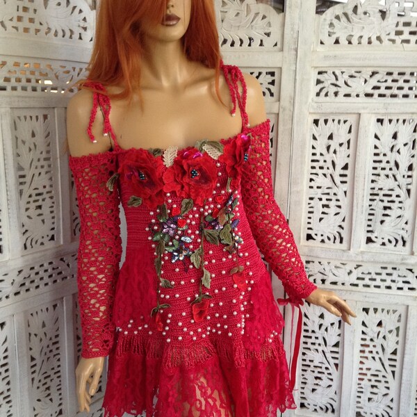 Red Poppy Dress - Etsy