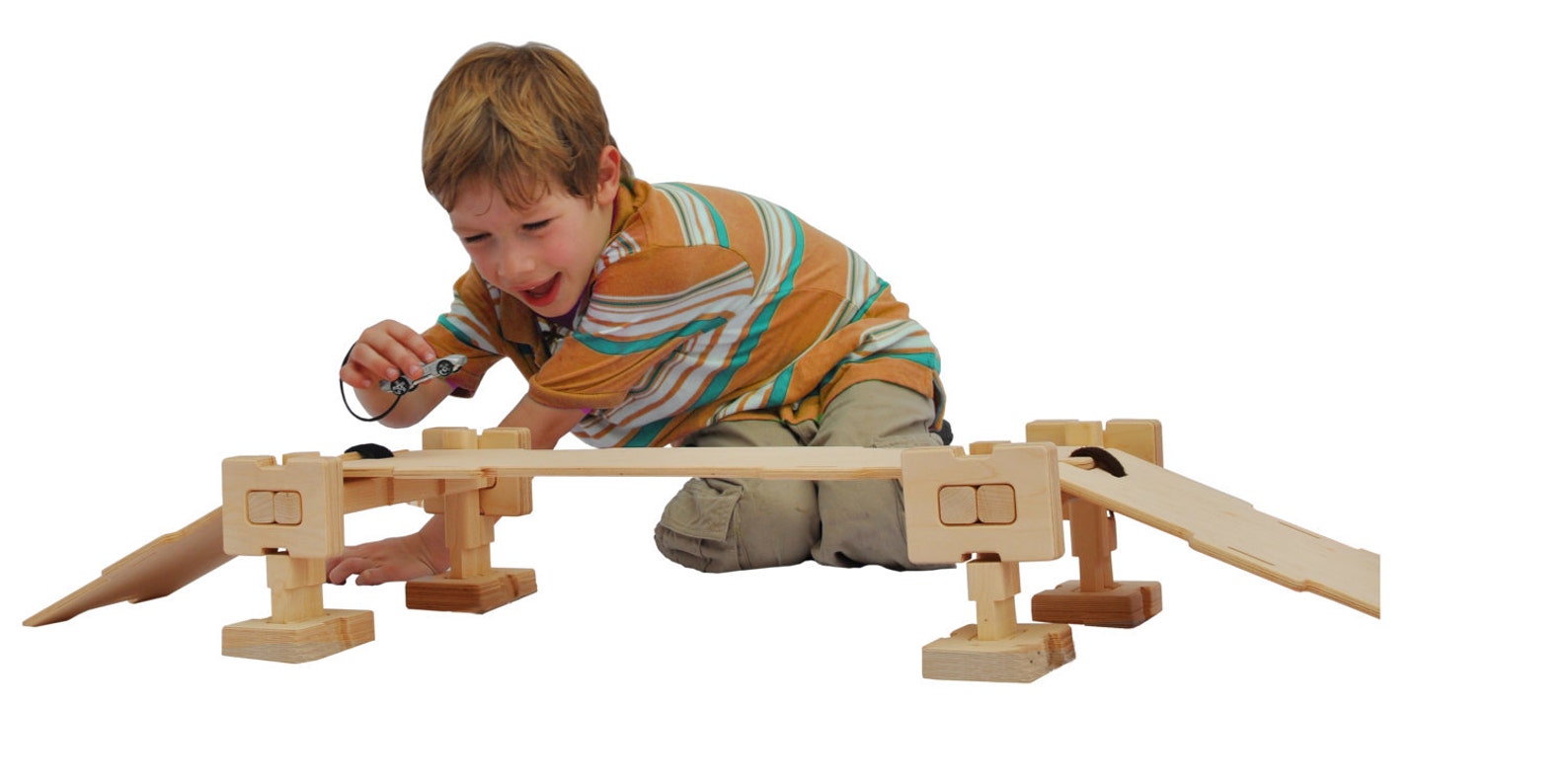 Cottage & Bridge Construction Set, Handmade Montessori Building Blocks ...