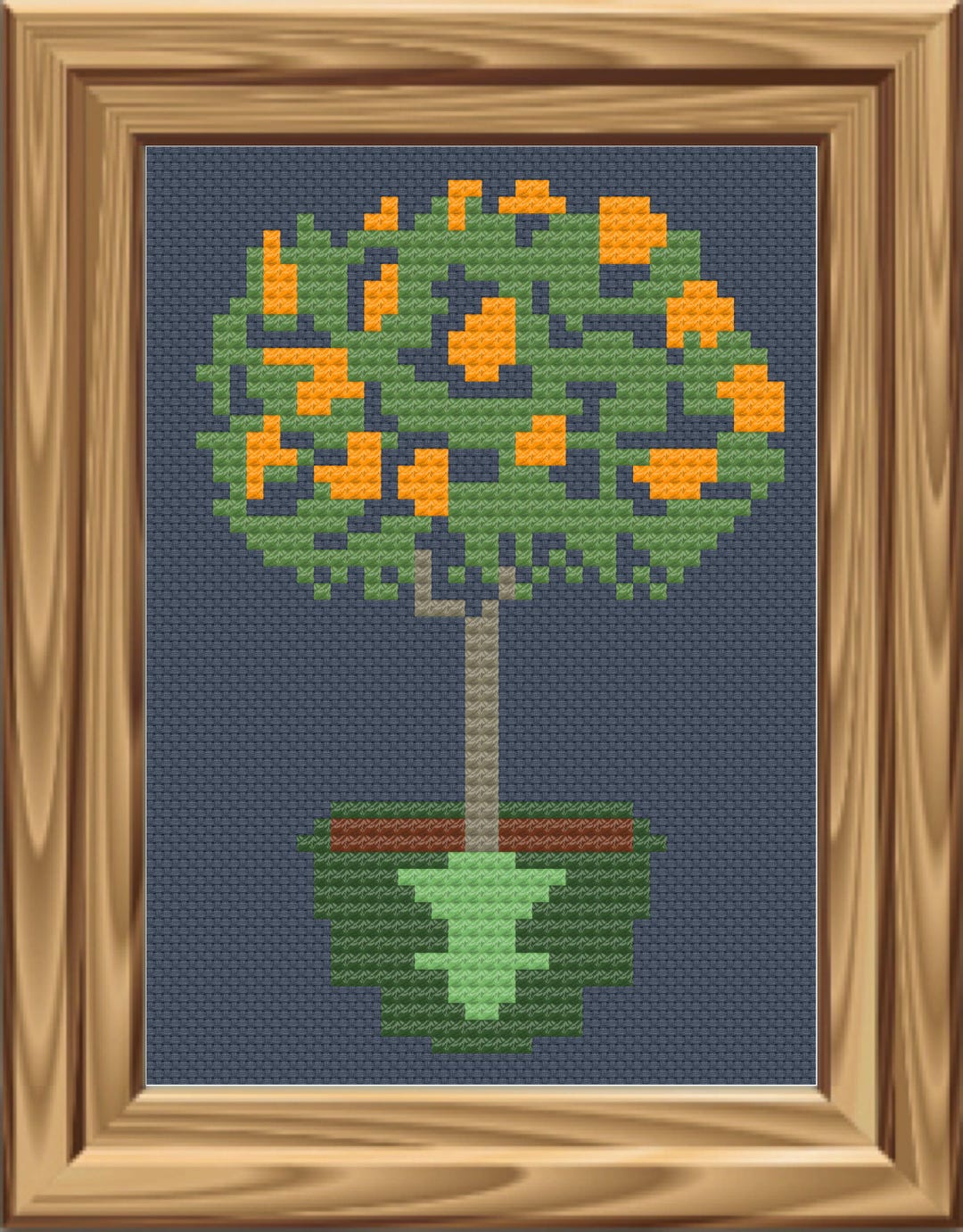 CITRUS TOPIARY Cross Stitch Pattern - Embroidery Chart (digital ...