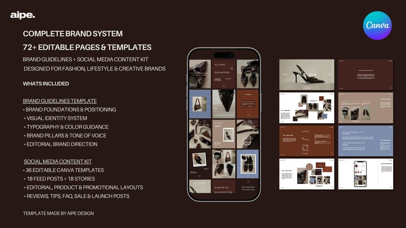 Complete Brand System for Canva | Brand Guidelines + Instagram ...