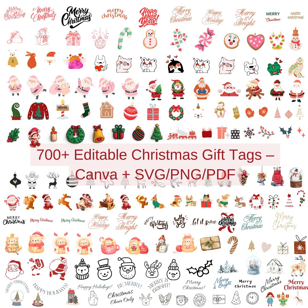 700+ Christmas Gift Tags Editable | Holiday Gift Tag Bundle SVG, PNG ...