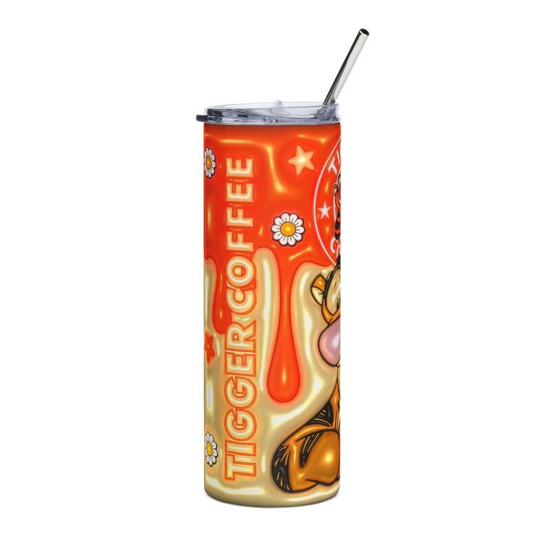 Tumbler With Tigger Design, Coffee Lover Gift, Stainless Steel, Travel ...