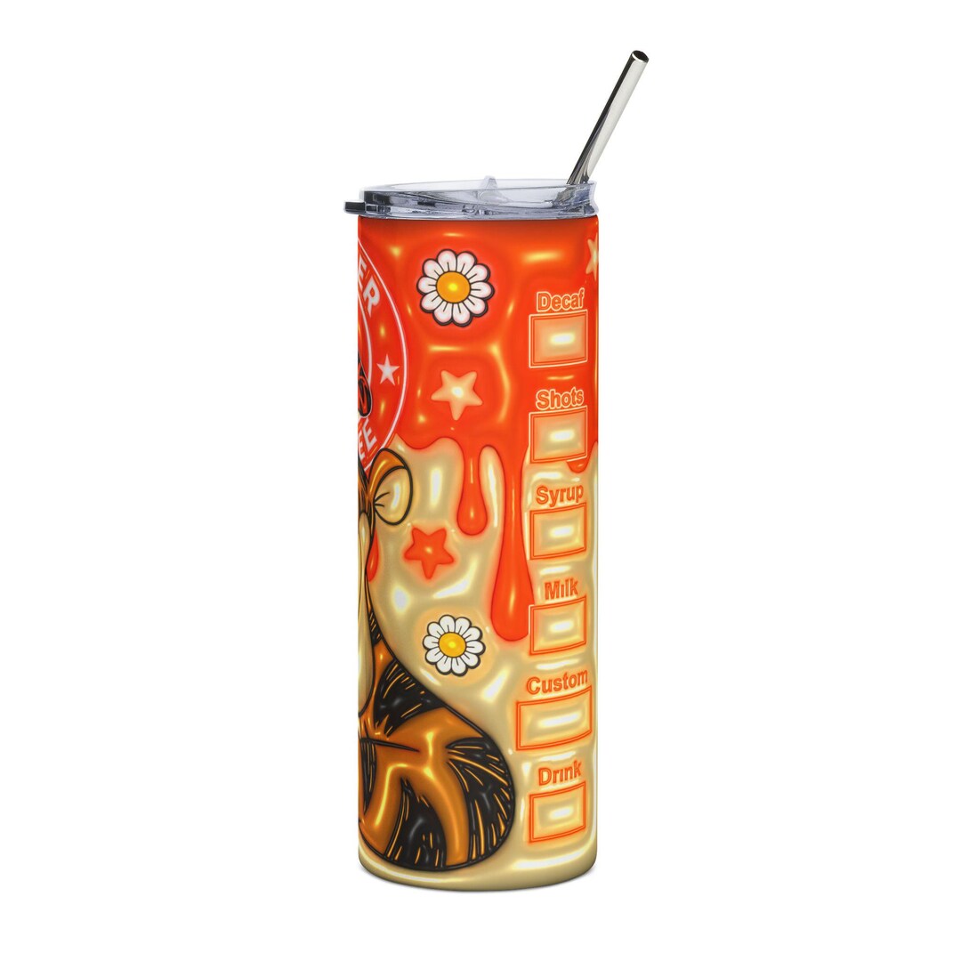 Tumbler With Tigger Design, Coffee Lover Gift, Stainless Steel, Travel ...