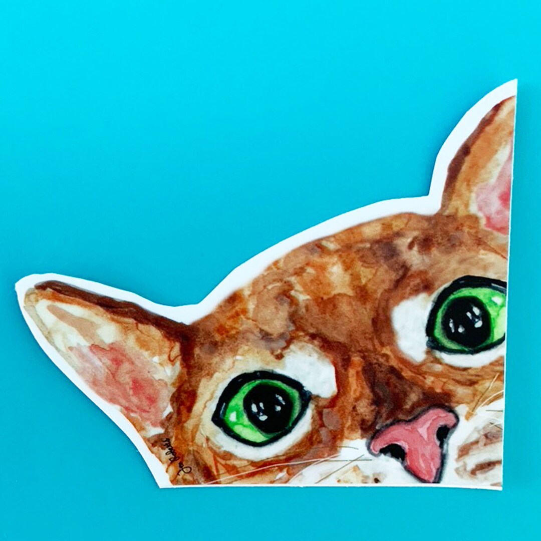 Tabby Cat Sticker Vinyl Matte Weatherproof Sticker Laptop Sticker ...