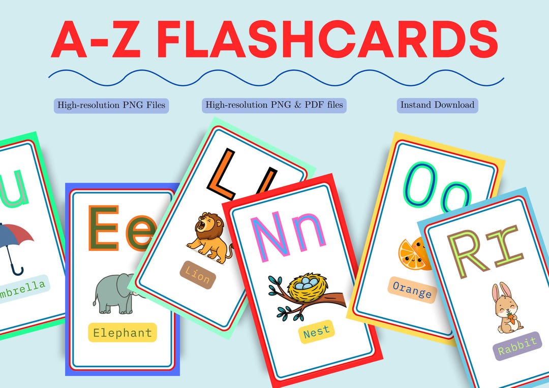 Alphabet Flash Cards A–Z | Uppercase & Lowercase Letters | Kids ...