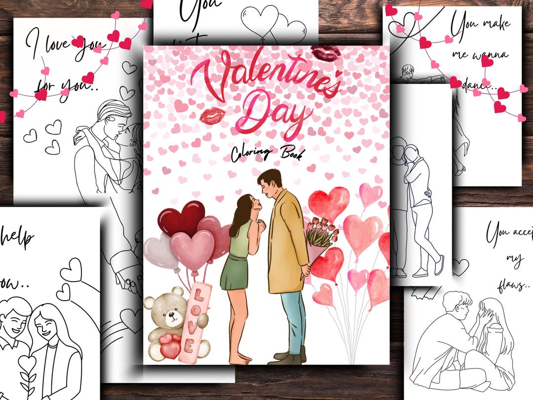 Valentines Day Coloring Book | Love Affirmations | Printable - Etsy