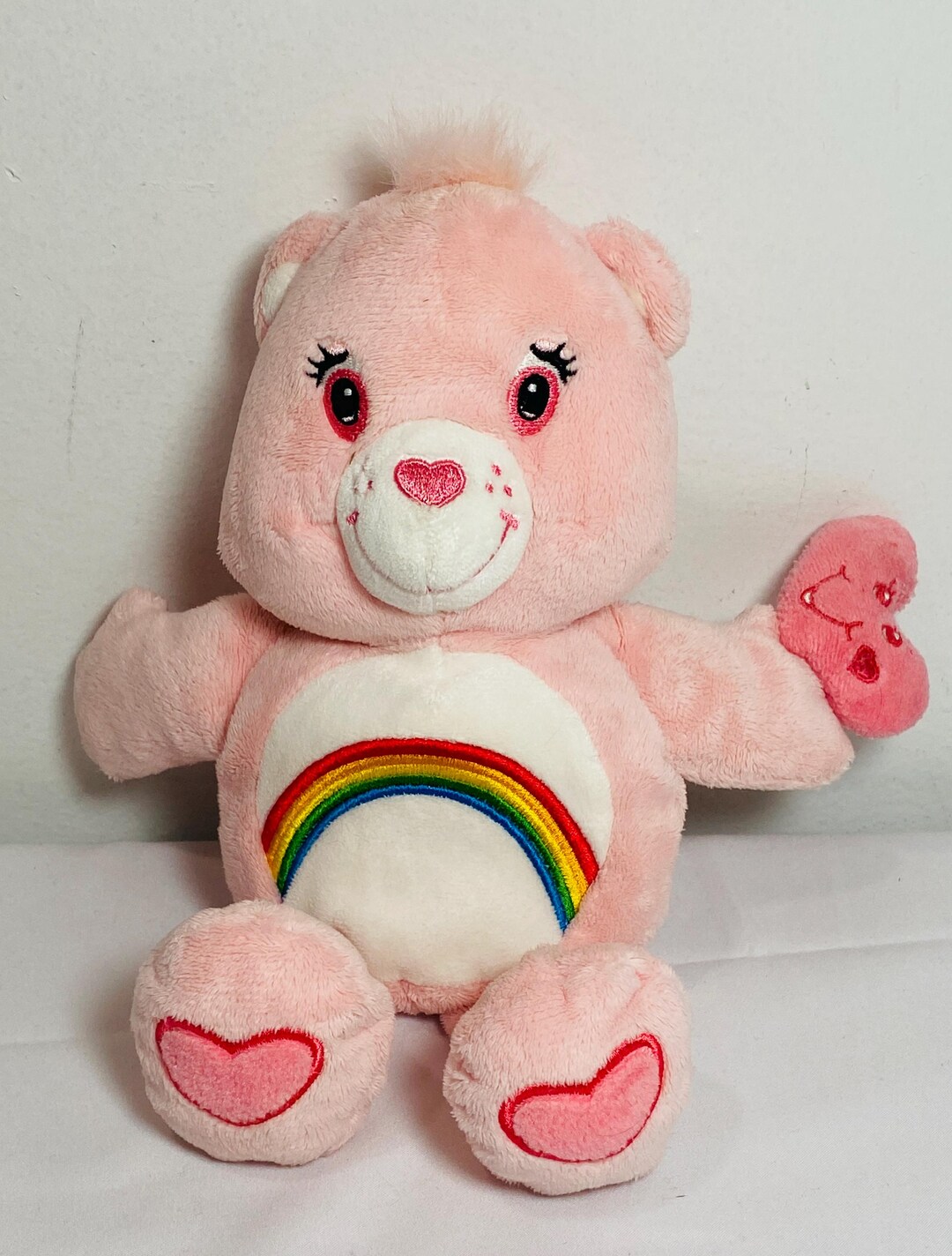 Talking Care Bears Baby Cheer Bear Plush 2002 Holds Heart Says Phrases ...