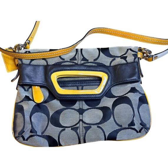 Vintage Coach Bonnie Signature fold-over crossbody ba… - Gem