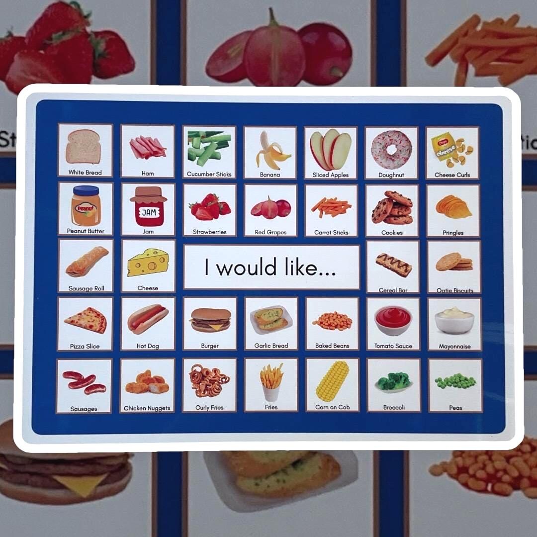 Personalised/custom A4 Food and Drink PECS Visual Communication Board ...